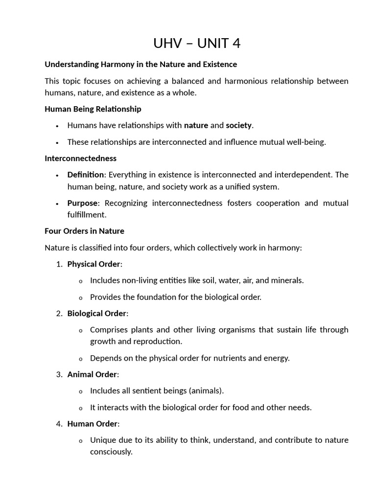 Uhv Unit 4 Selfmade | PDF | Ecosystem | Nature