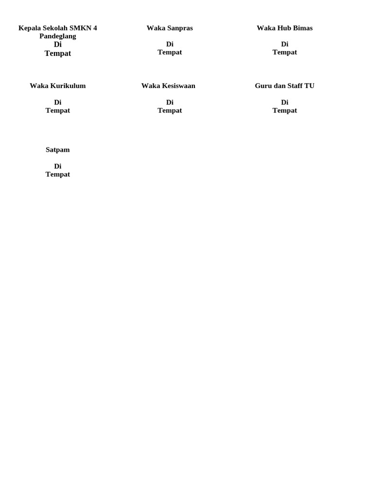 Format Label Undangan 103 | PDF