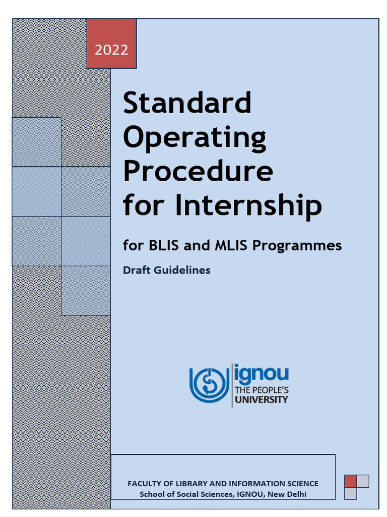 Internship SOP for BLIS and MLIS Programs | PDF | Thesis | Internship