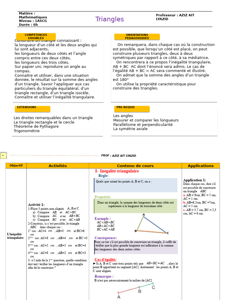Construction et types de triangles | PDF | Triangle | Triangle