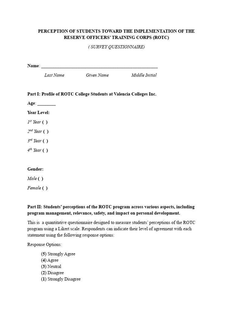 Quantitative Questionare | PDF | Questionnaire | Likert Scale