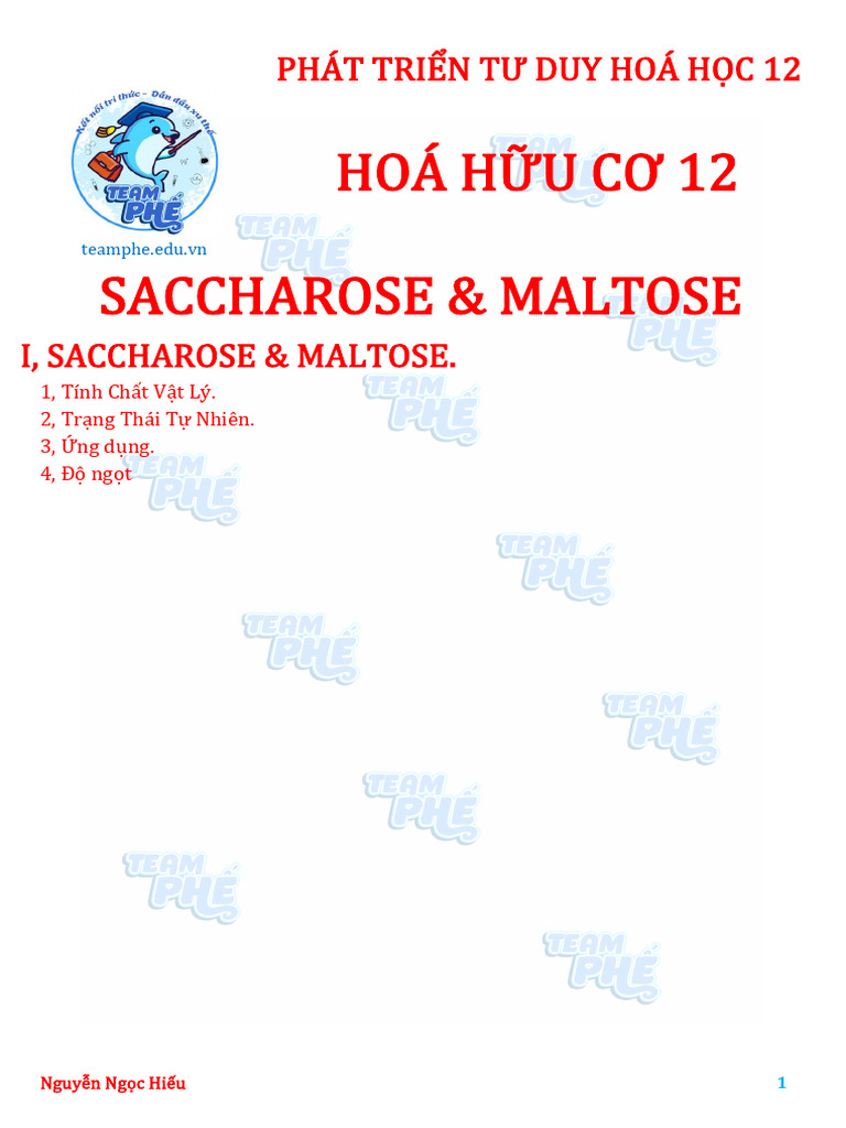 Buoi 16 19 Saccharose Maltose | PDF
