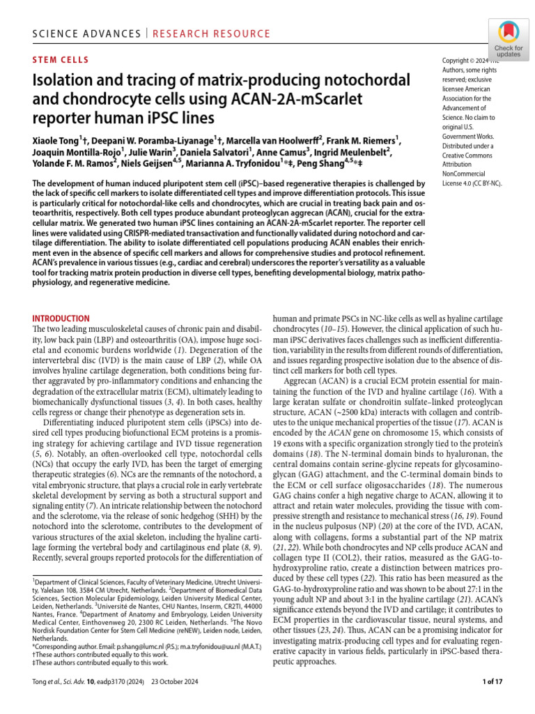 Sciadv Adp3170 | PDF | Extracellular Matrix | Cellular Differentiation