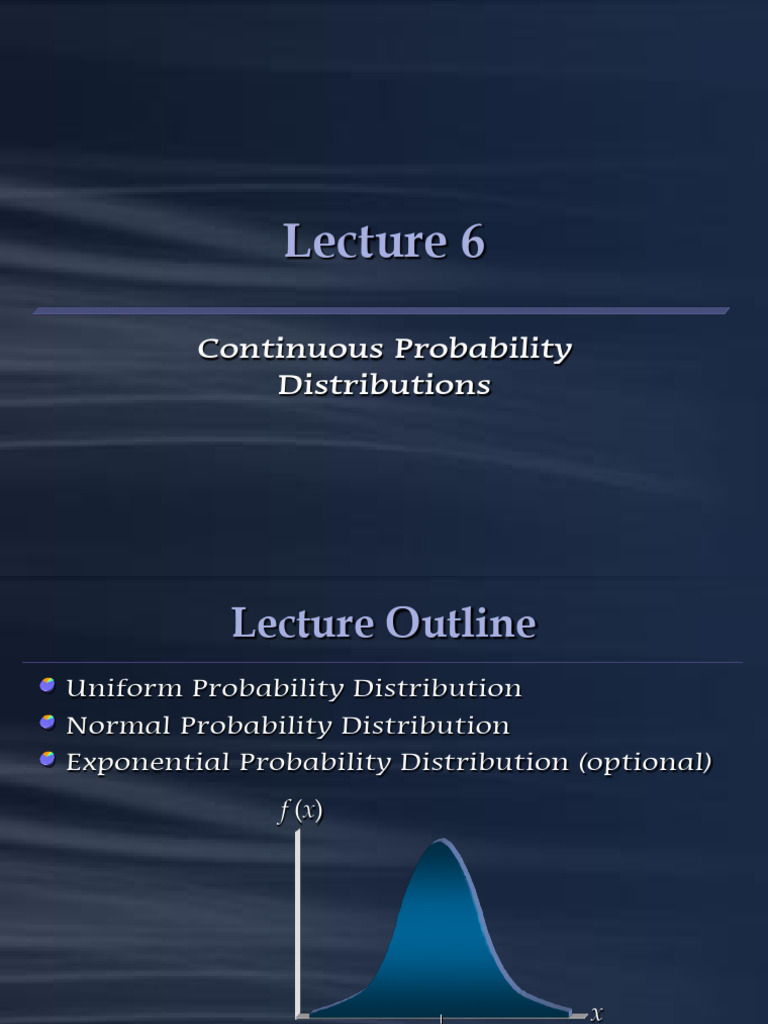 Continuous Probability Distributions Explained | PDF | Random Variable ...
