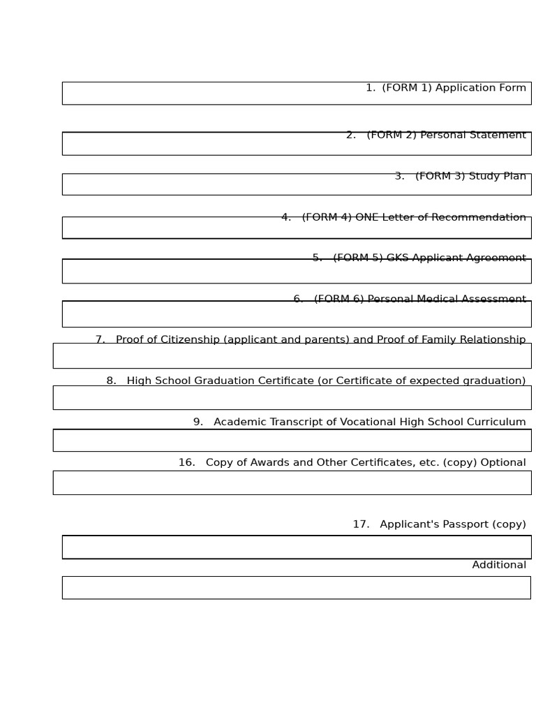 GKS Scholarship Application Requirements | PDF