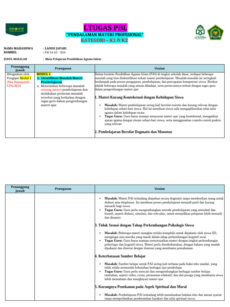 Template Baru - PJBL (k1 & k2) | PDF