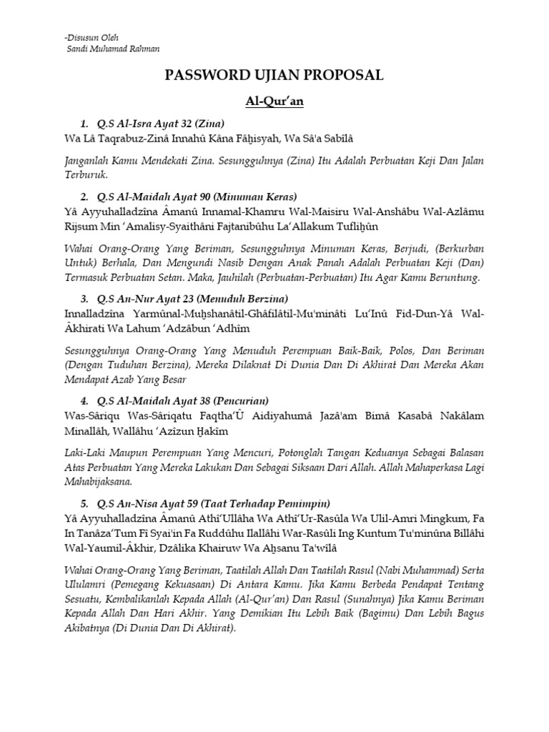 Password Ujian Proposal | PDF