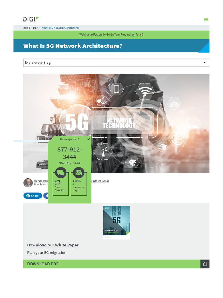 What Is 5G Network Architecture? - Digi International | PDF | 4 G | Computer Network