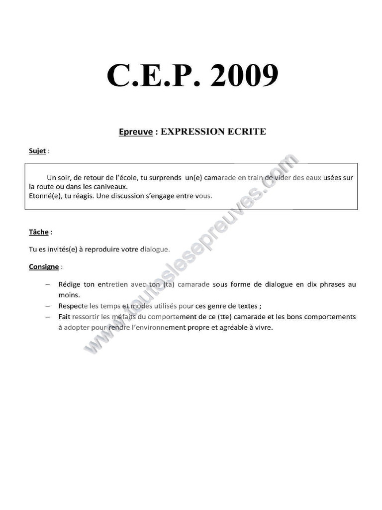 2009 CEP Expression Ecrite | PDF