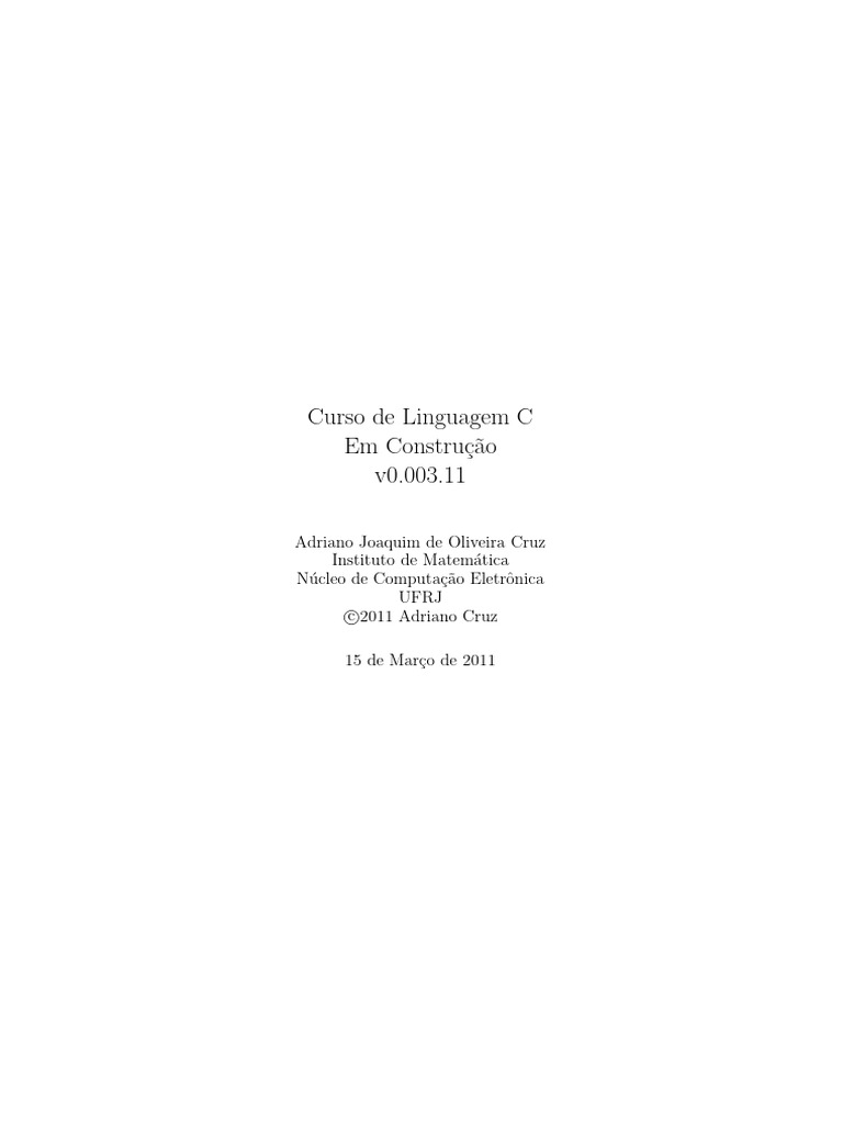 Curso de Linguagem C GCC | PDF | Unidade central de processamento ...