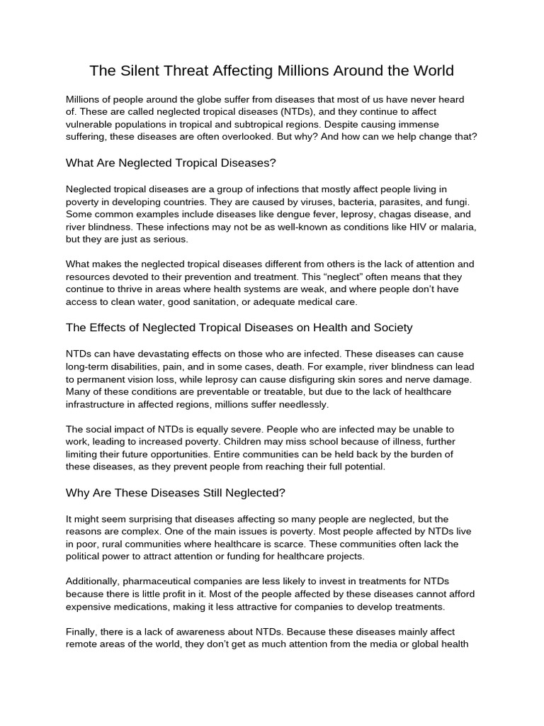 The Silent Threat Affecting Millions Around The World | PDF | Causes Of ...