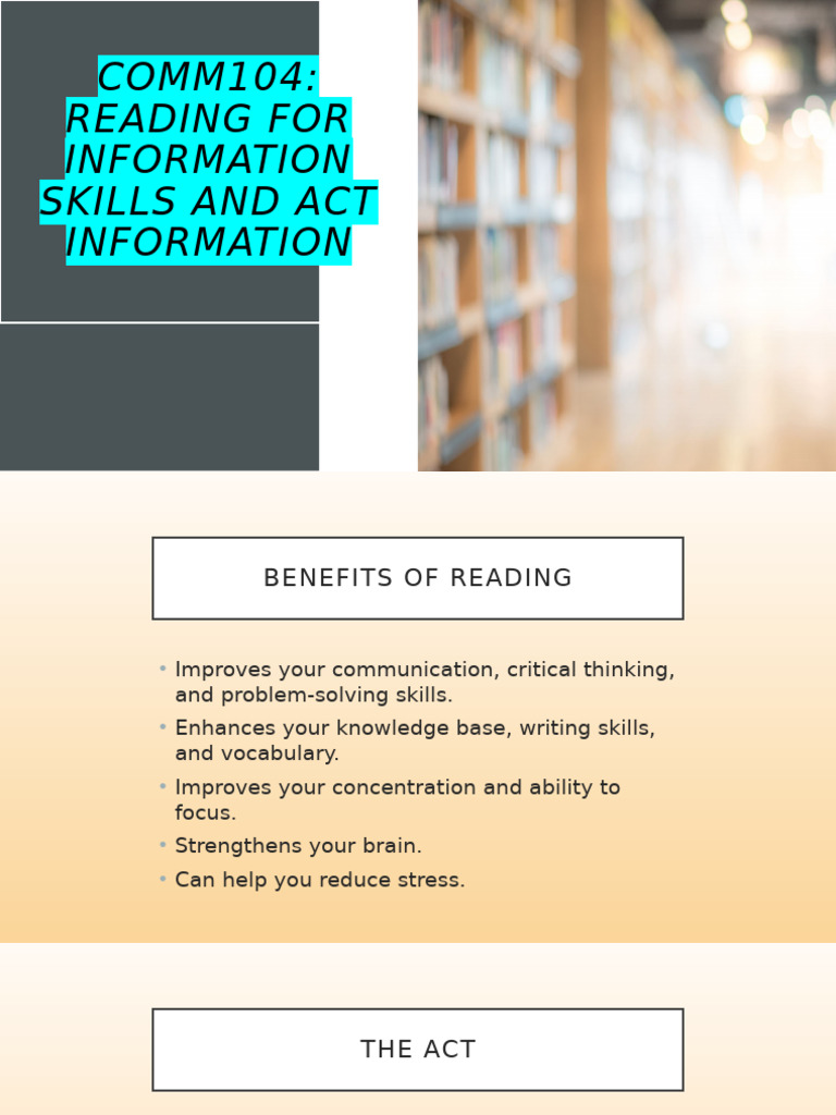 ACT Prep - Reading For Information Skills | PDF | Critical Thinking ...