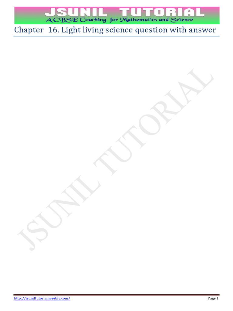 8th Light Reflection Living Science Solution | PDF | Mirror | Reflection (Physics)