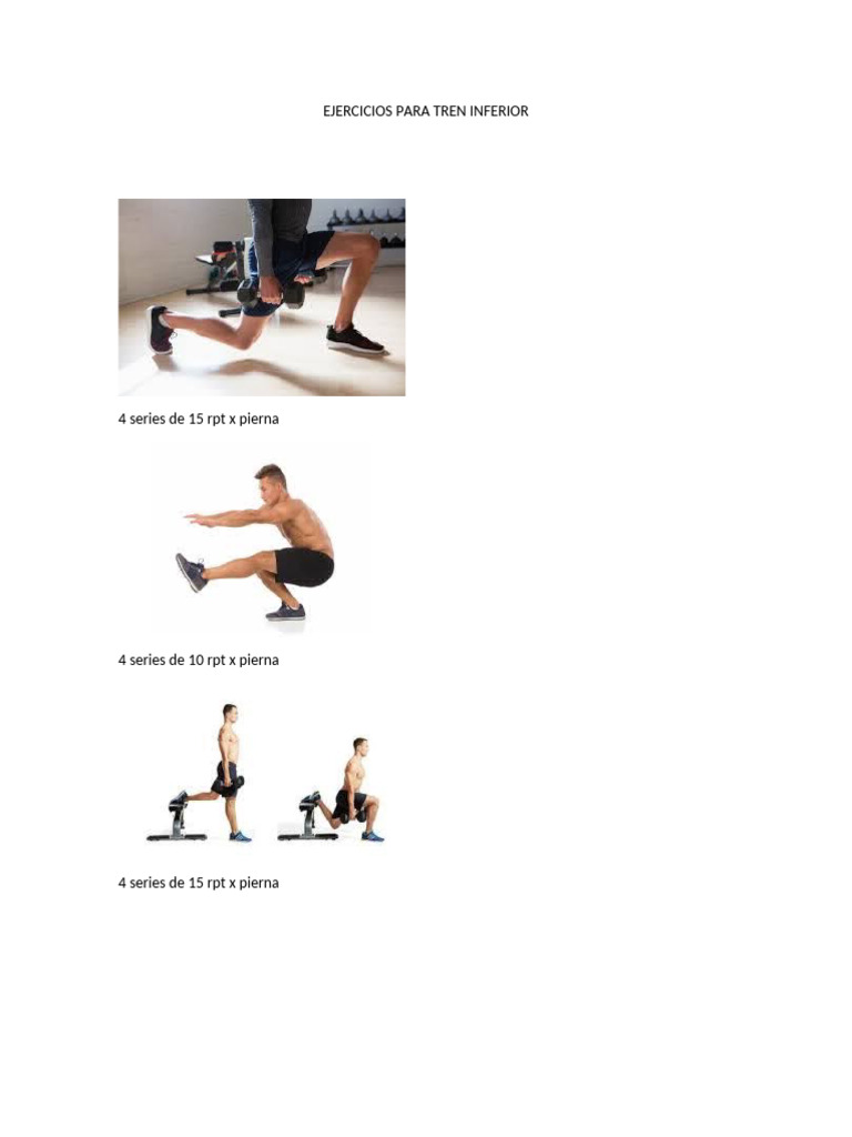 Ejercicios para Tren Inferior | PDF