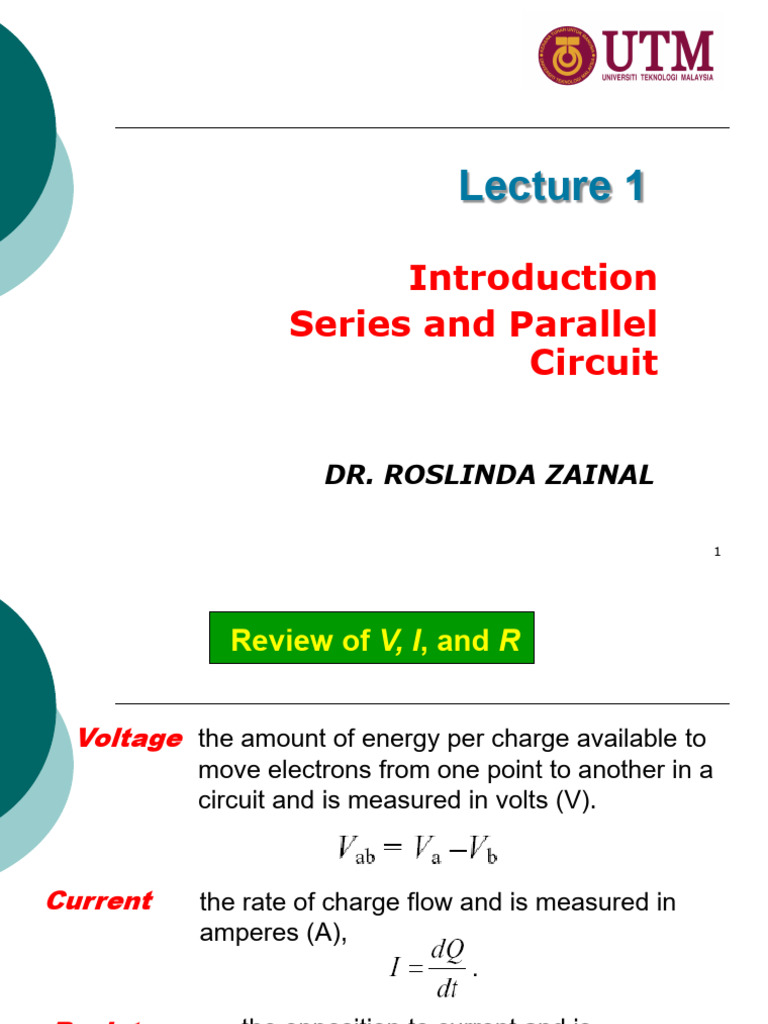 Slide 1-2022 | PDF | Voltage | Series And Parallel Circuits