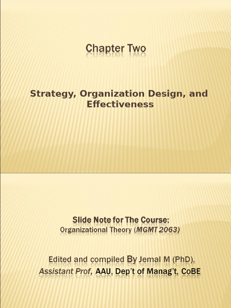 OT - Chapter 2 - Strategy, Org Design and Effectivness | PDF | Economies | Business