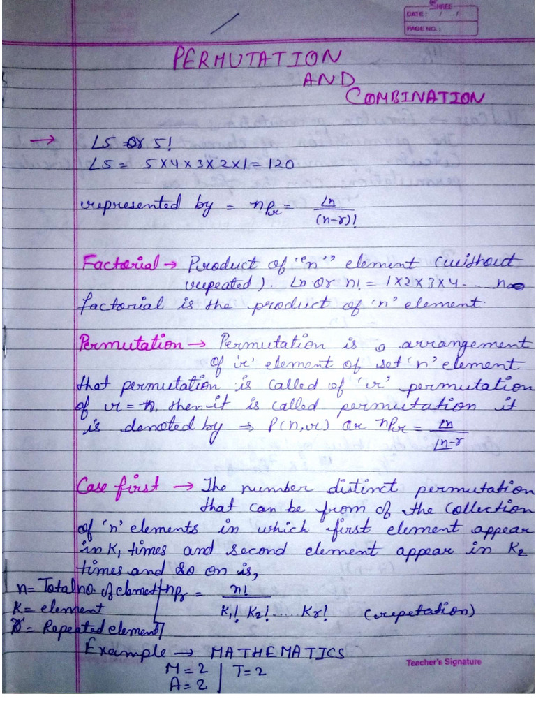 Permutations and Combinations | PDF
