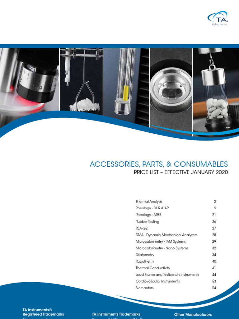 TA Instruments Parts-and-Accessories-Guide | PDF | Differential ...