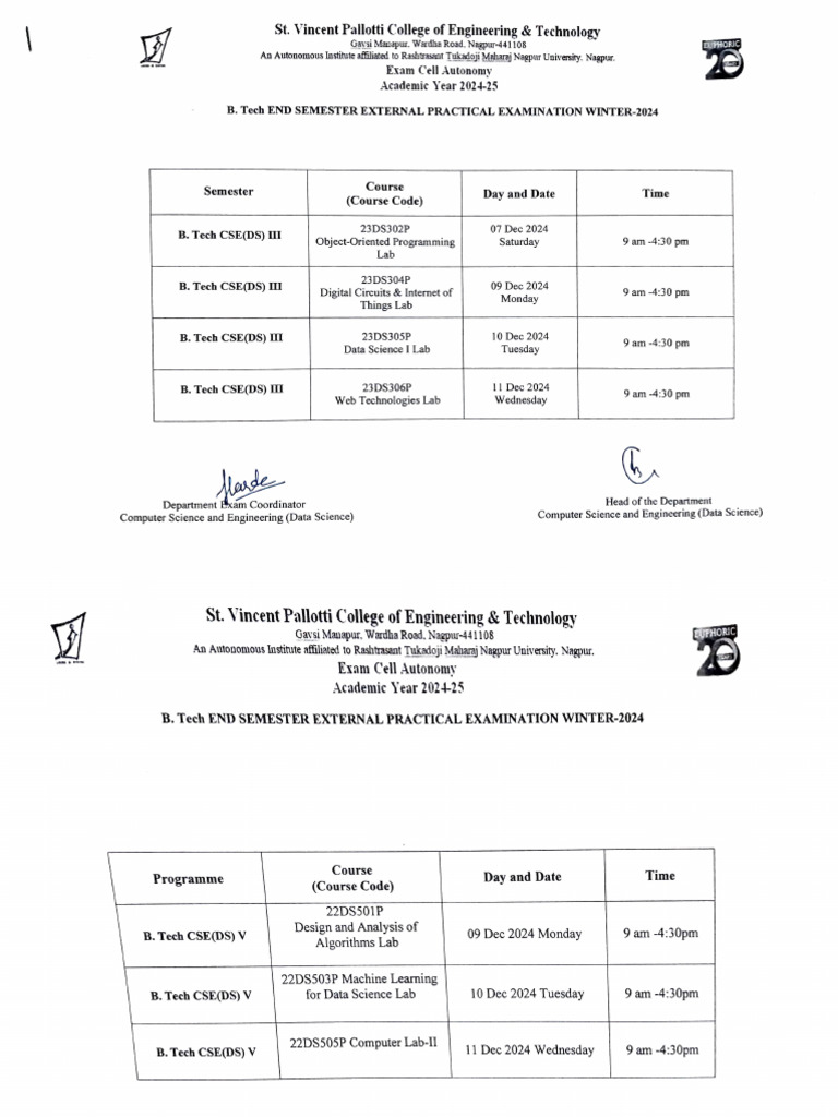 External Practical Examination Regular Winter 2024 | PDF | Academic Term | Computer Science