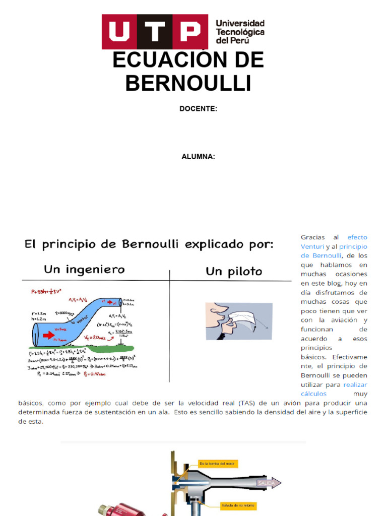 Ecuación de Bernoulli | PDF