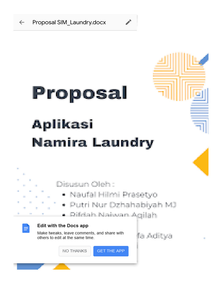 Proposal SIM - Laundry | PDF