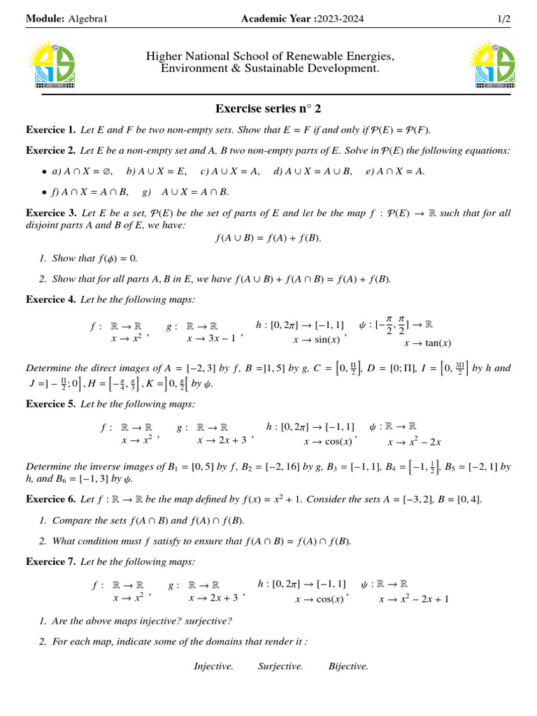 TD 2 en | PDF | Geometry | Mathematical Relations