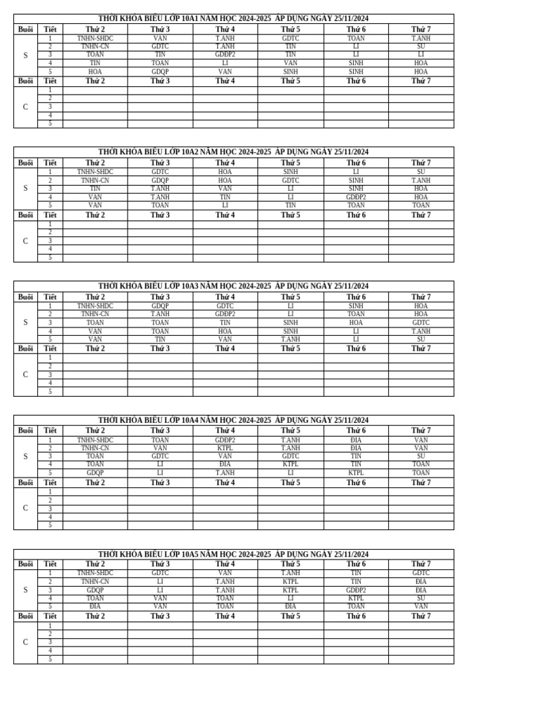 TKB Tuan 12 - HS2 | PDF