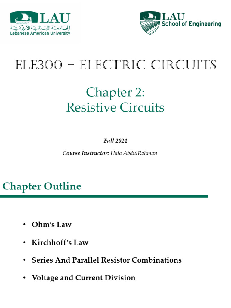 Chapter 2 - Resistive Circuits | PDF | Electrical Resistance And Conductance | Electrical Network