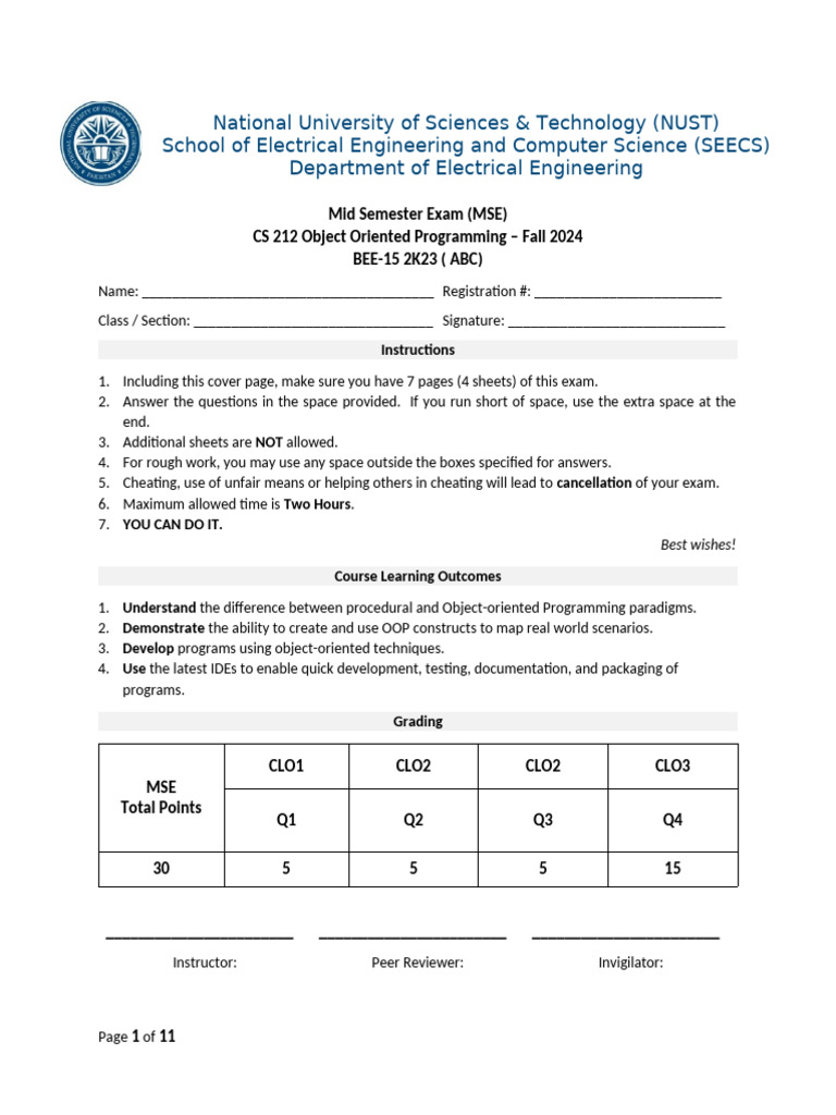 Mid Exam Solution | PDF | Constructor (Object Oriented Programming ... Mid Exam Solution | PDF | Constructor (Object Oriented Programming ...