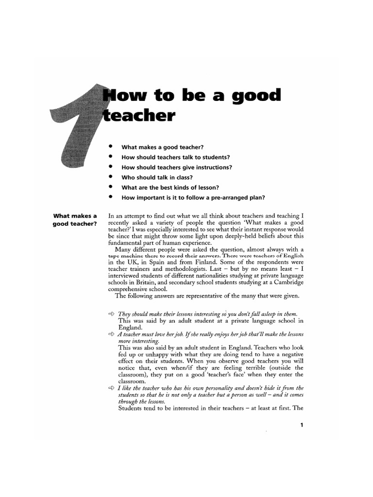 How To Be A Good Language Teacher | PDF