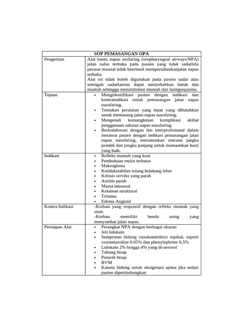 Sop Pemasangan Opa Dan Npa (1) | PDF