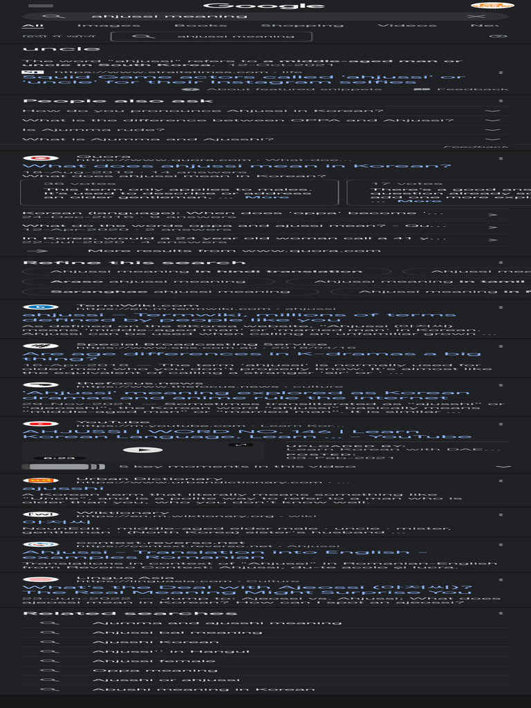 Ahjussi Meaning - Google Search | PDF | Korean Language | Human ...