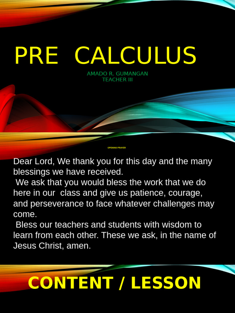 Pre-Calculus Parabola Guide | PDF