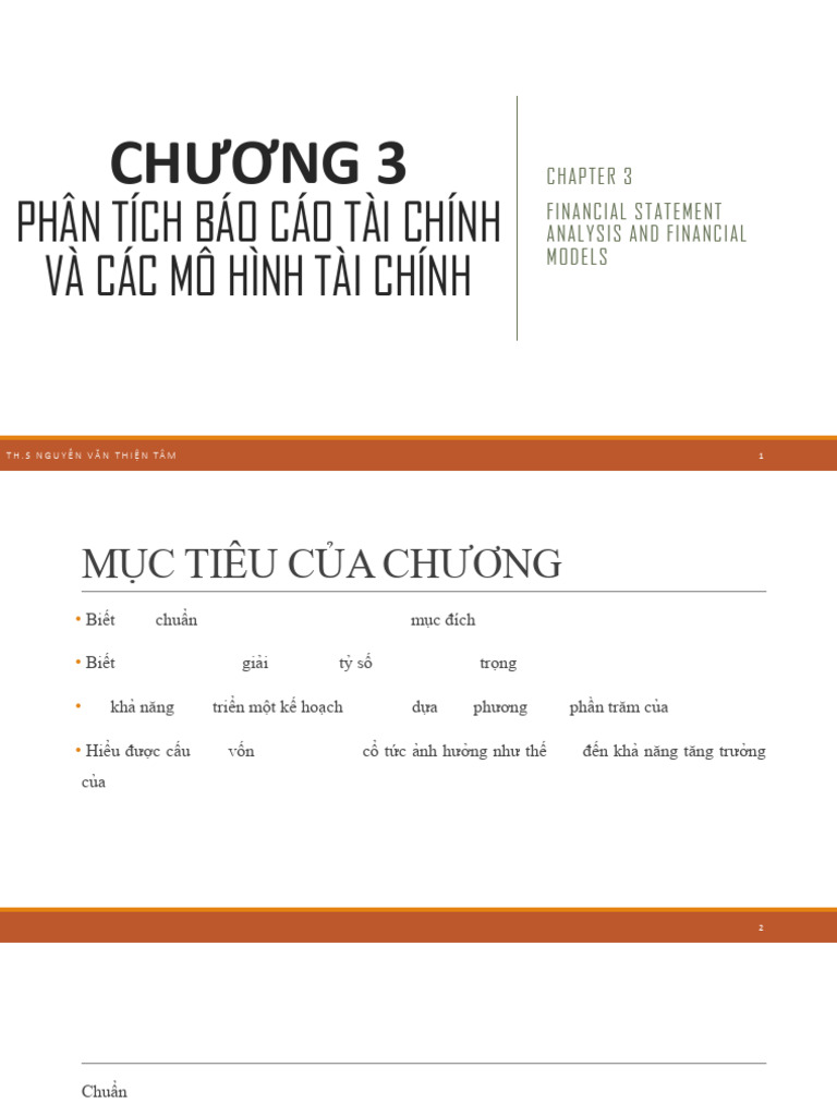 Chapter 3 - Phân Tích Các BCTC Và Mô Hình TC | PDF