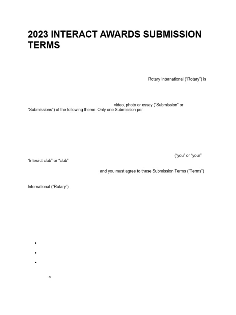 Interact Awards Submission Terms en | PDF | You Tube | Indemnity