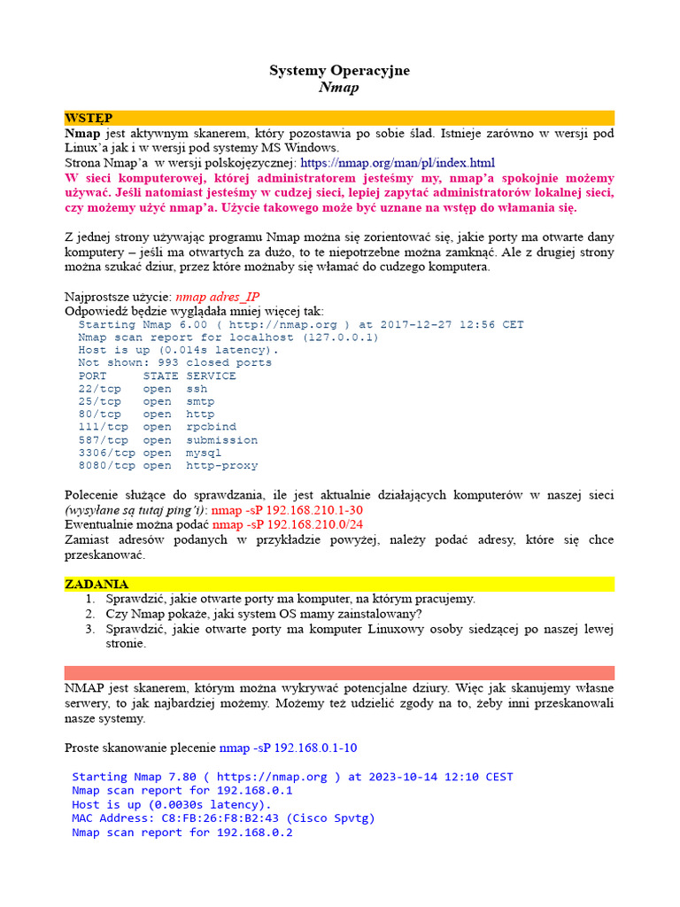 Sop Lab 12 Nmap | PDF