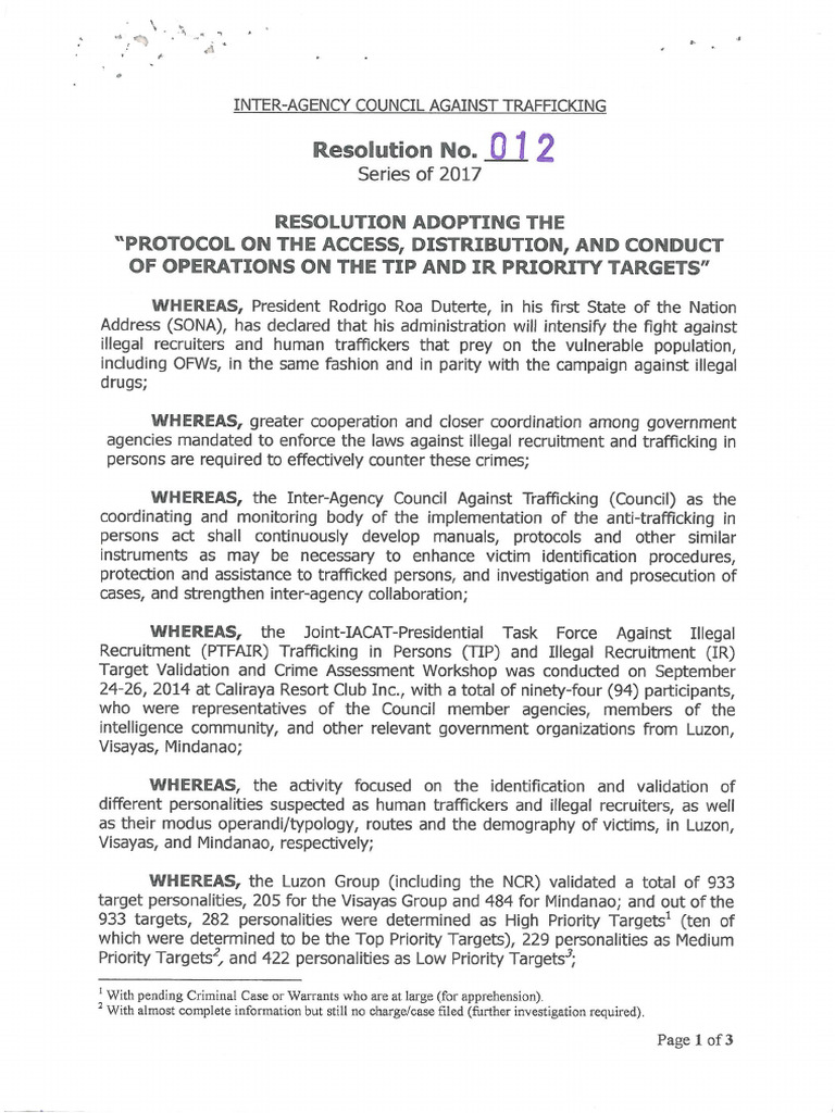 Protocol For Trafficking of Person | PDF