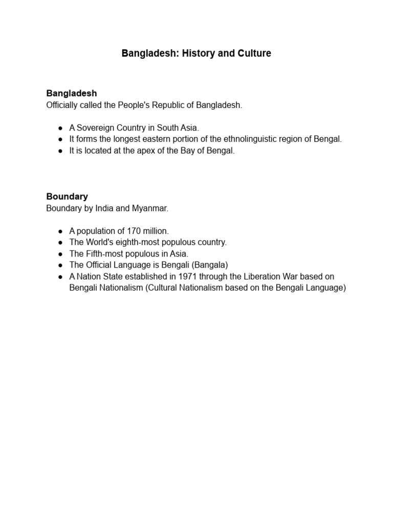 Bangladesh History and Culture 1 | PDF