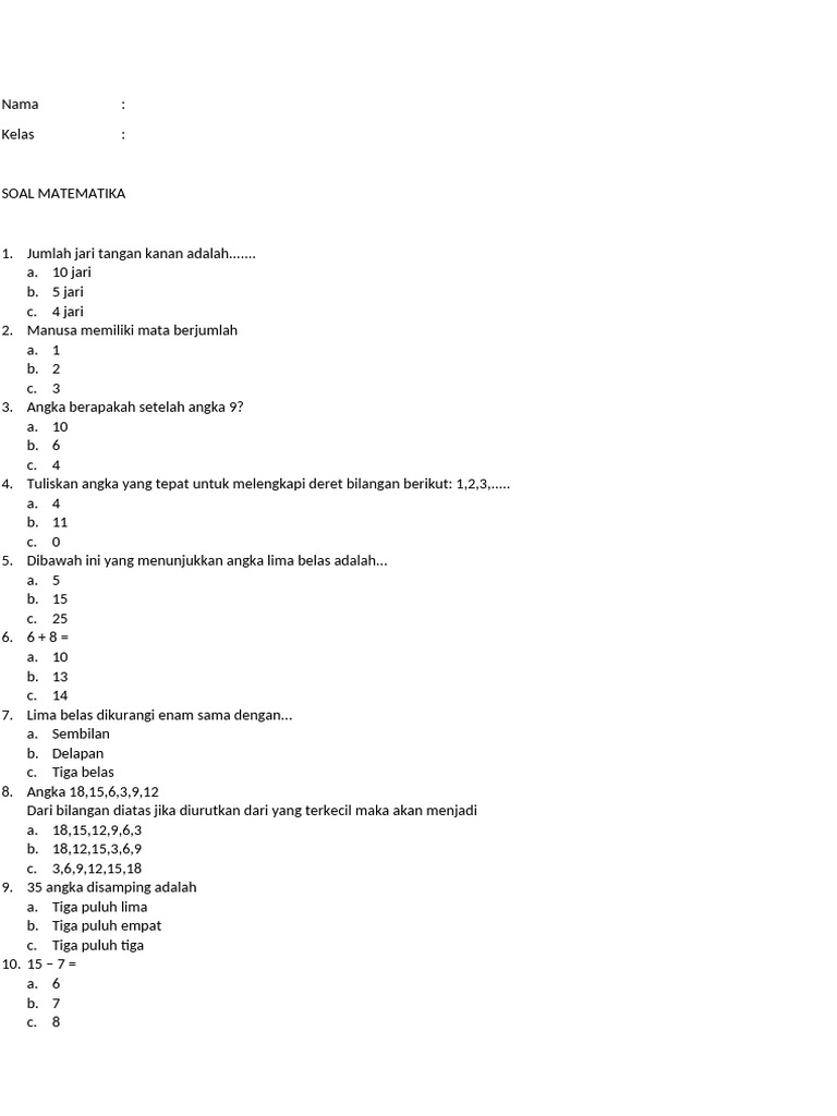 Soal Latihan Abang | PDF