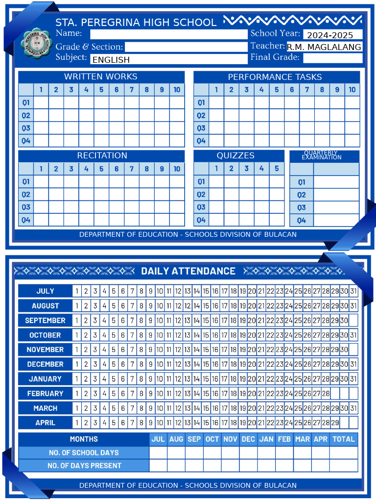Assessment Record 2024-2025 | PDF