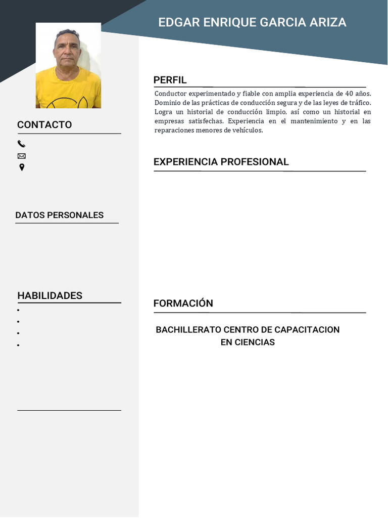Conductor Experto con 40 Años de Experiencia | PDF