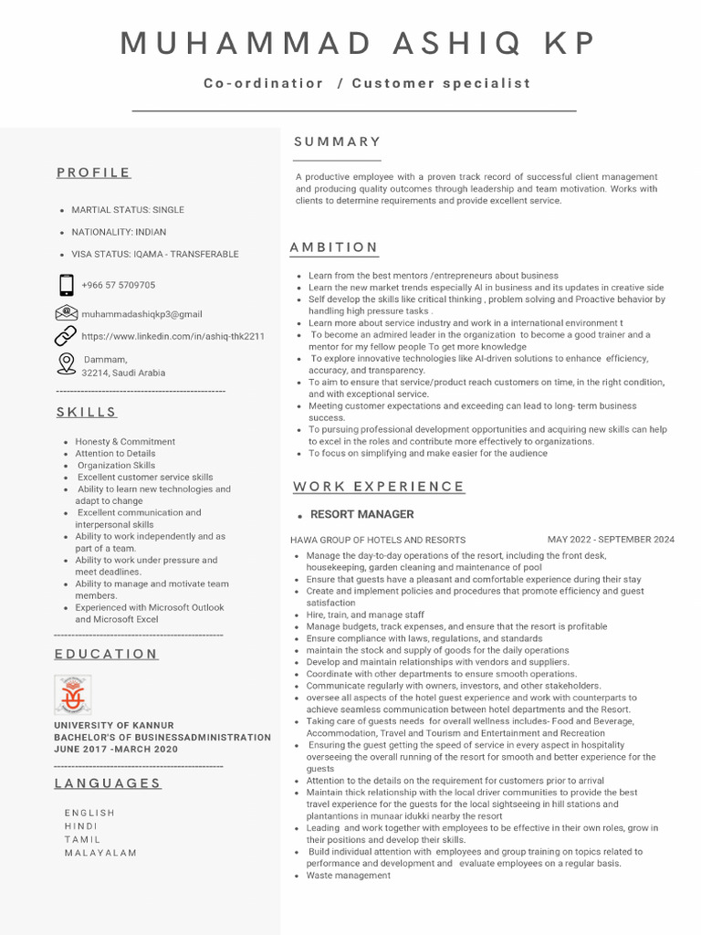 CV - Ashiq CR&CSR | PDF