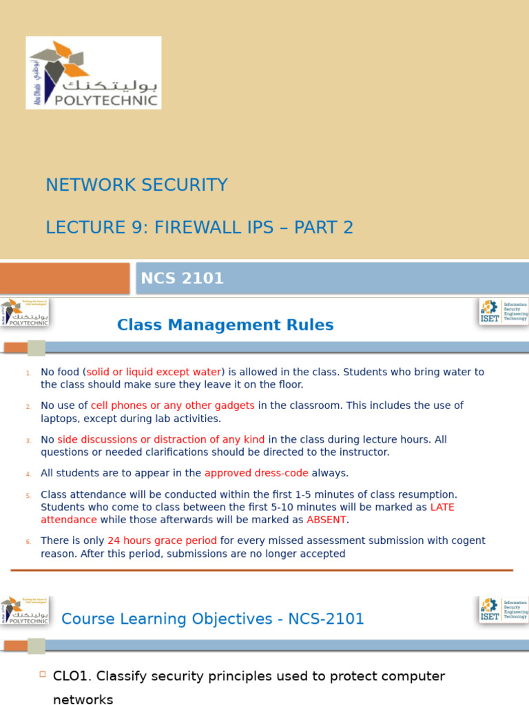 LECTURE 9 Firewall IPS - PART 2 | PDF | Computer Virus | Security