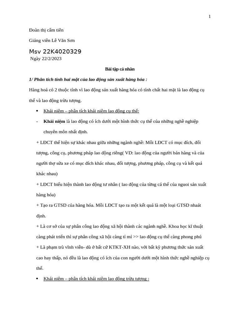 Bài tập MKTCB- tiên | PDF