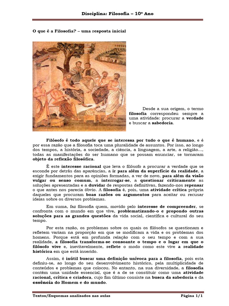 Filosofia: Busca da Verdade e Sabedoria | PDF