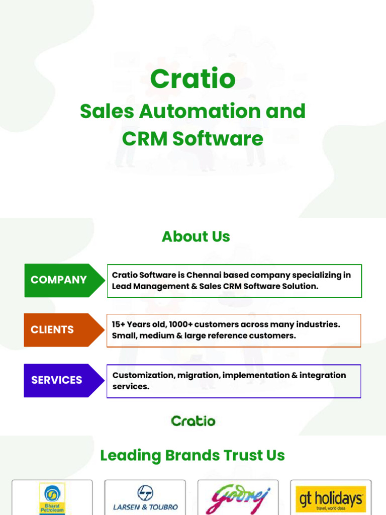 Cratio - CRM - Presentation CT+WA | PDF | Customer Relationship Management | Subscription ...