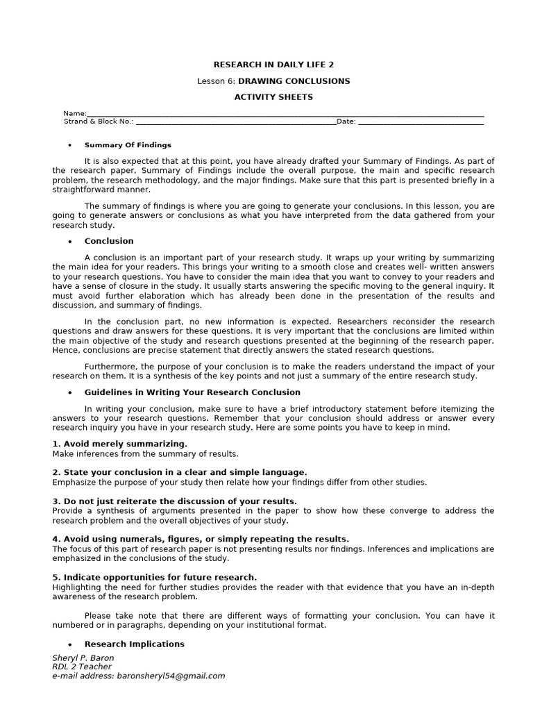 Writing Effective Research Conclusions | PDF | Logical Consequence | Theory