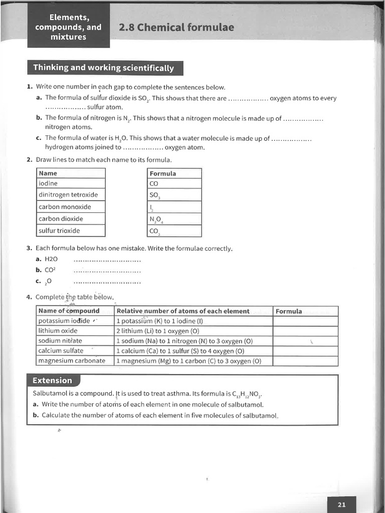 Chemical Formulae | PDF
