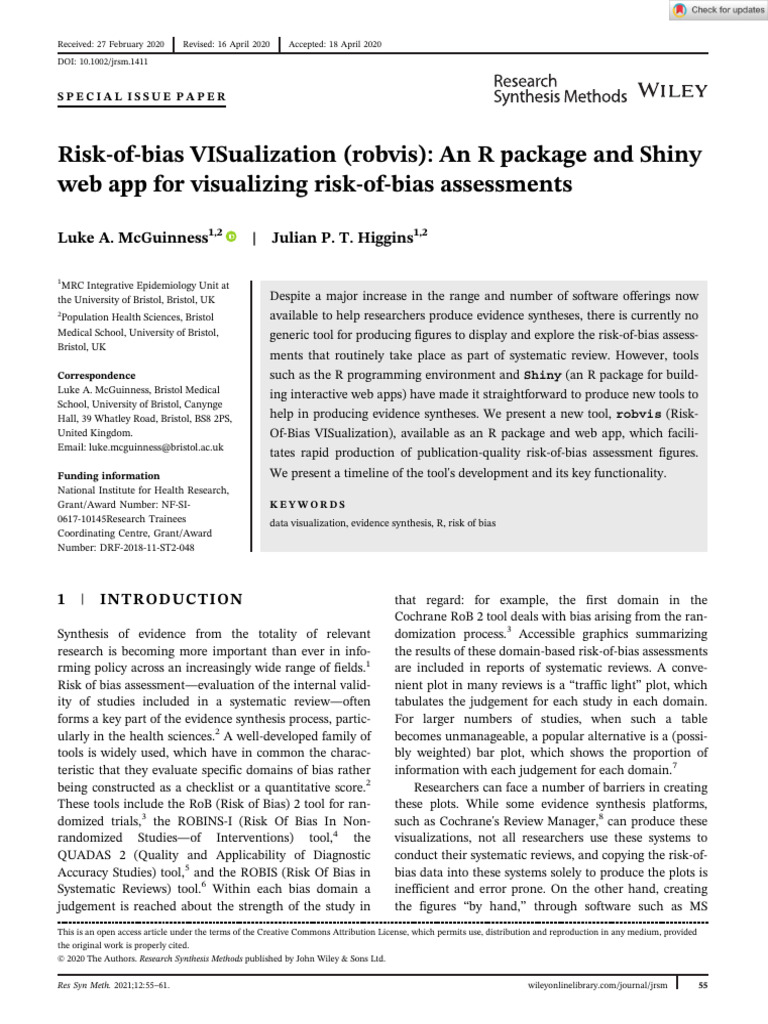 Research Synthesis Methods - 2020 - McGuinness - Risk of Bias ...