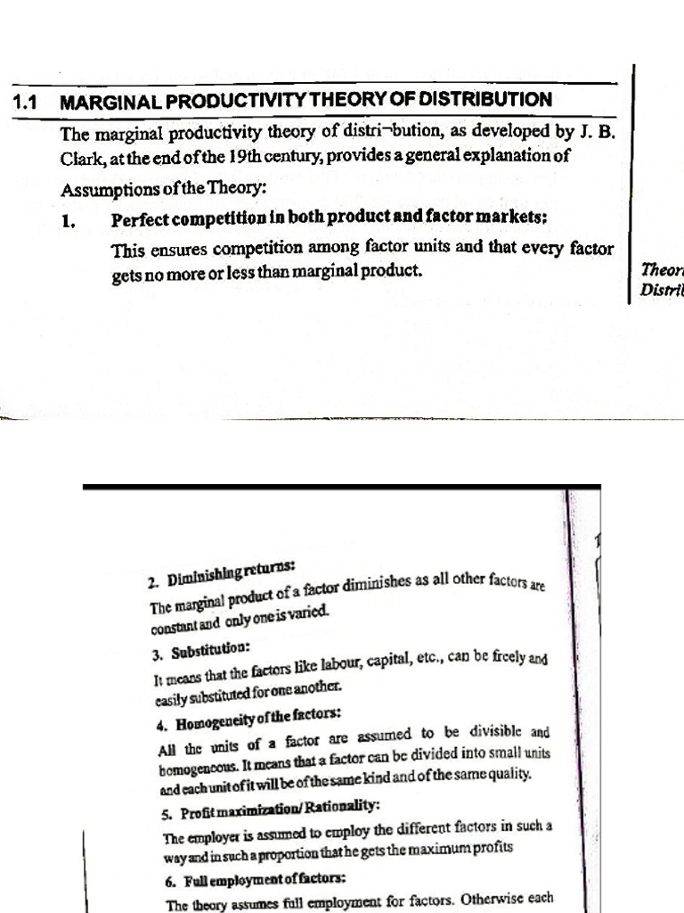 Unit 5 Microeconomics Part 1 (Theories of Distribution) | PDF